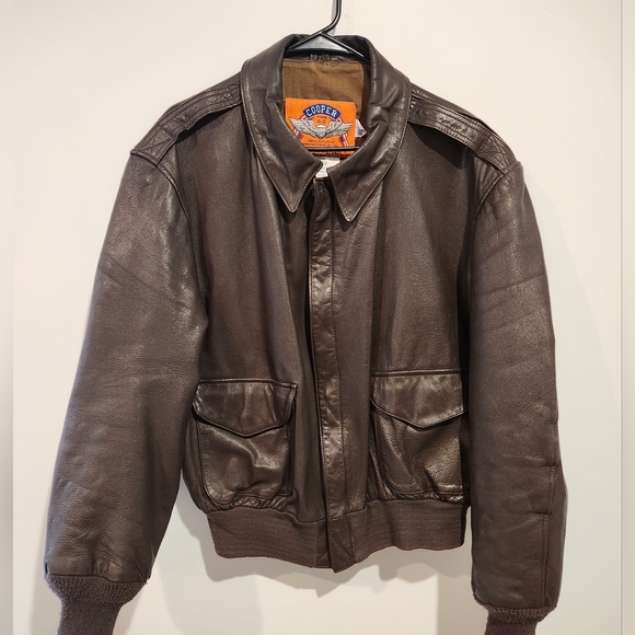 Cooper Sportswear | Jackets & Coats | Vintage Cooper Type A2 Leather Flight Jacket Mens 5r Brown ...